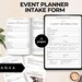 Event Planner Intake Form Canva Template Event Organizer Service ...