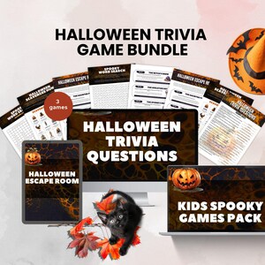 Halloween Trivia Game Bundle Halloween Party Games Kids Spooky ...