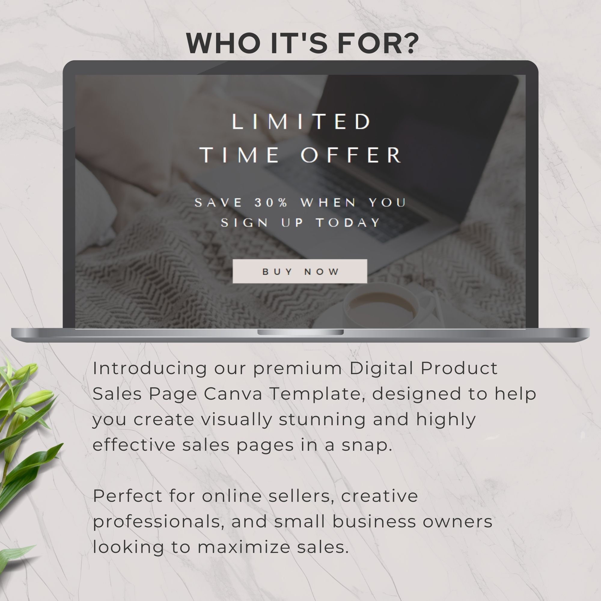 Digital Product Sales Page Template Canva Sales Page Website Digital ...