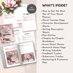 Novel Planner Pdf Printable Author Novel Writing a Book Guide Writer Workbook Story Template ...