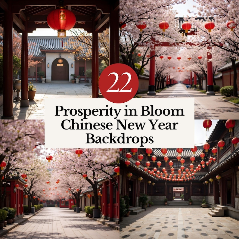 Chinese New Year Backdrop Lunar Celebration Digital Background Asian ...