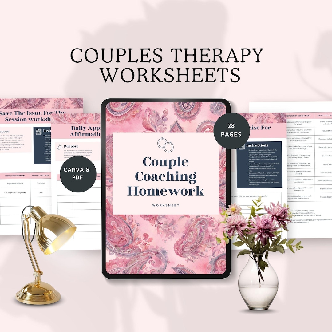 Couples Therapy Worksheets Marriage Counseling Workbooks Relationship ...