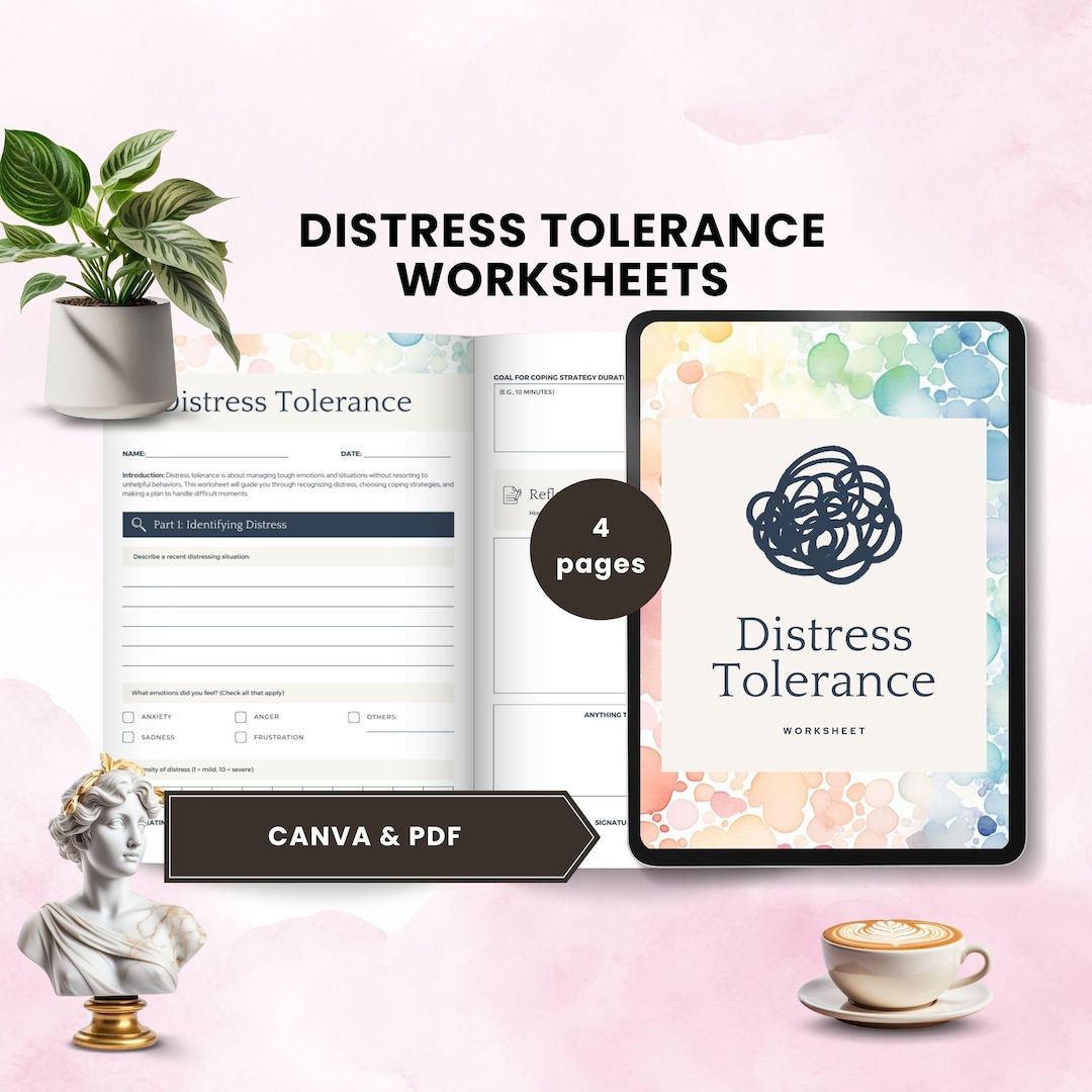 Distress Tolerance Worksheet DBT Emotional Regulation Therapy Workbook ...