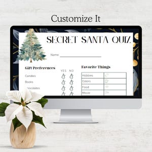 Secret Santa Questionnaire Family Christmas Gift Exchange Survey Form ...