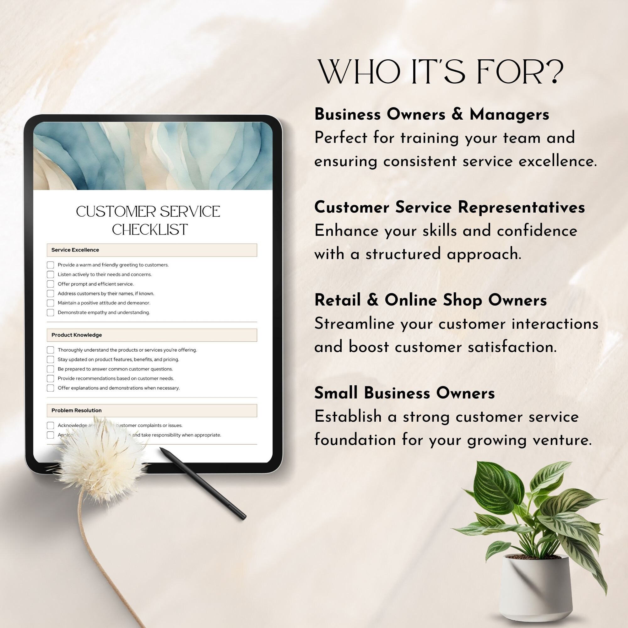 Customer Service Checklist Template Canva Boost Business Excellence ...