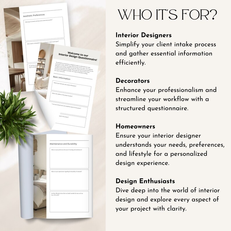 Interior Design Client Questionnaire Template Interior Designer ...