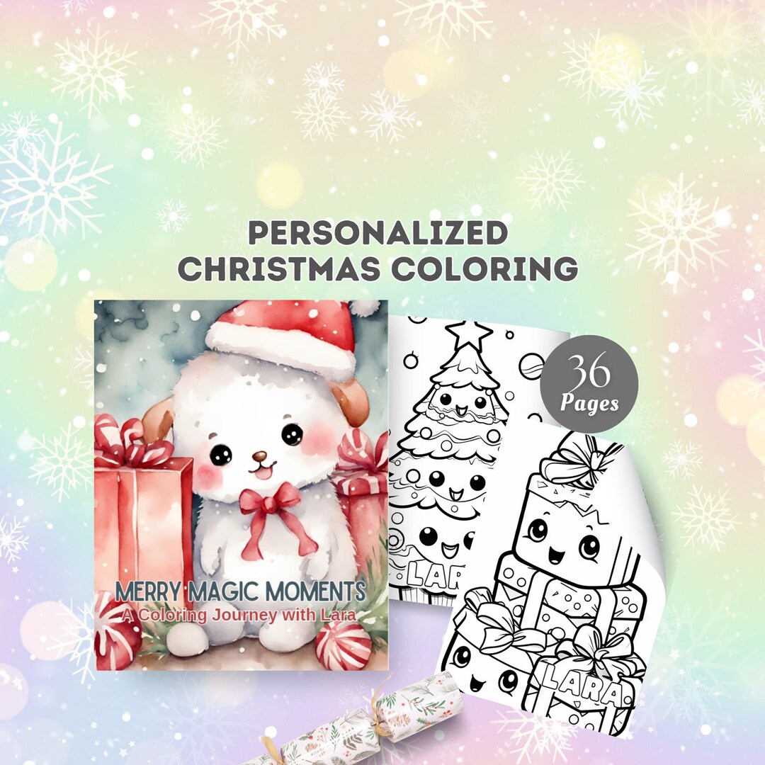 Personalized Name Coloring Page Christmas Custom Kids Color Book ...