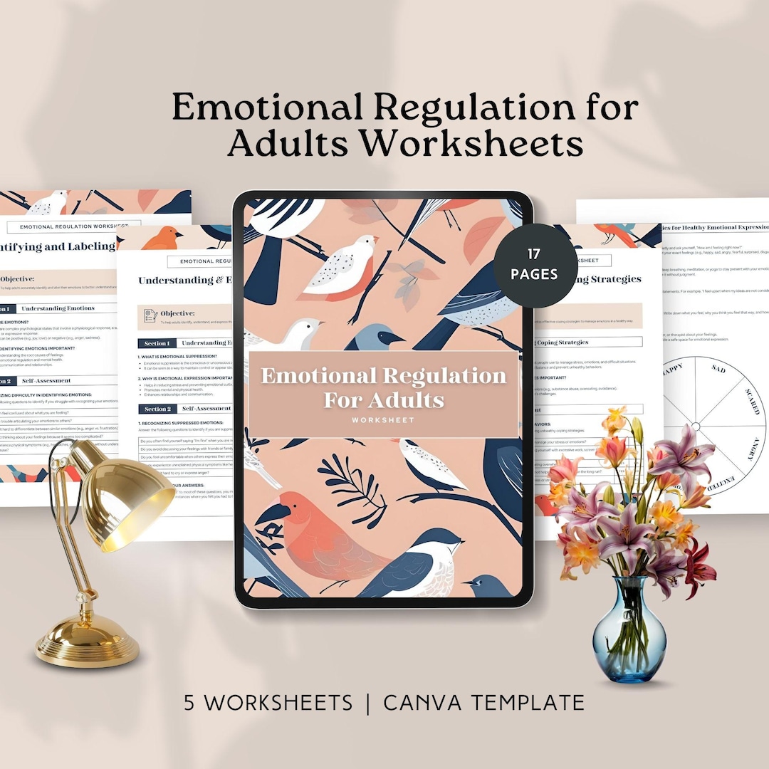 Emotional Regulation for Adults Worksheets Anxiety Relief Workbook ...