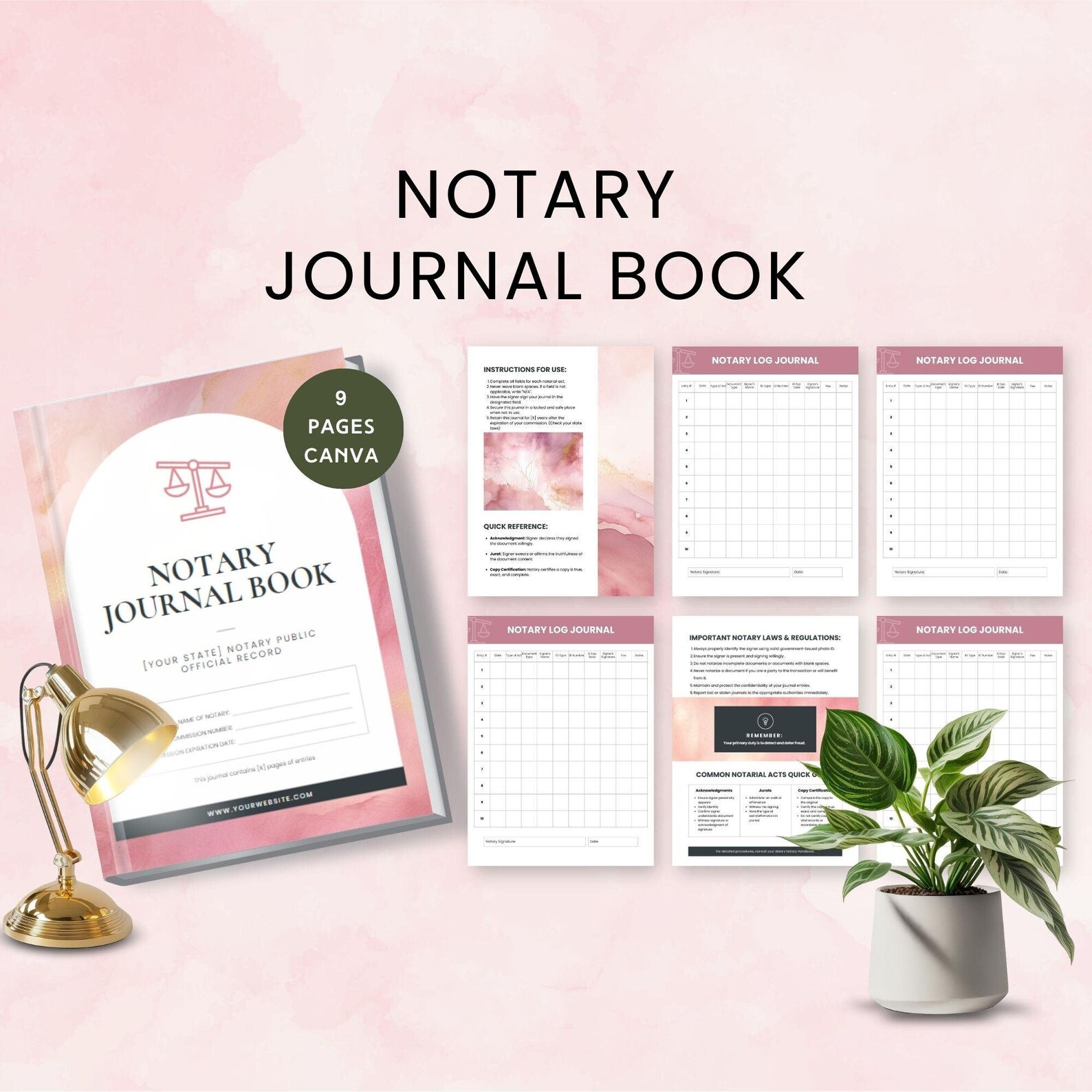 Notary Journal Book Printable Notary Journal Pages Notary Journal ...