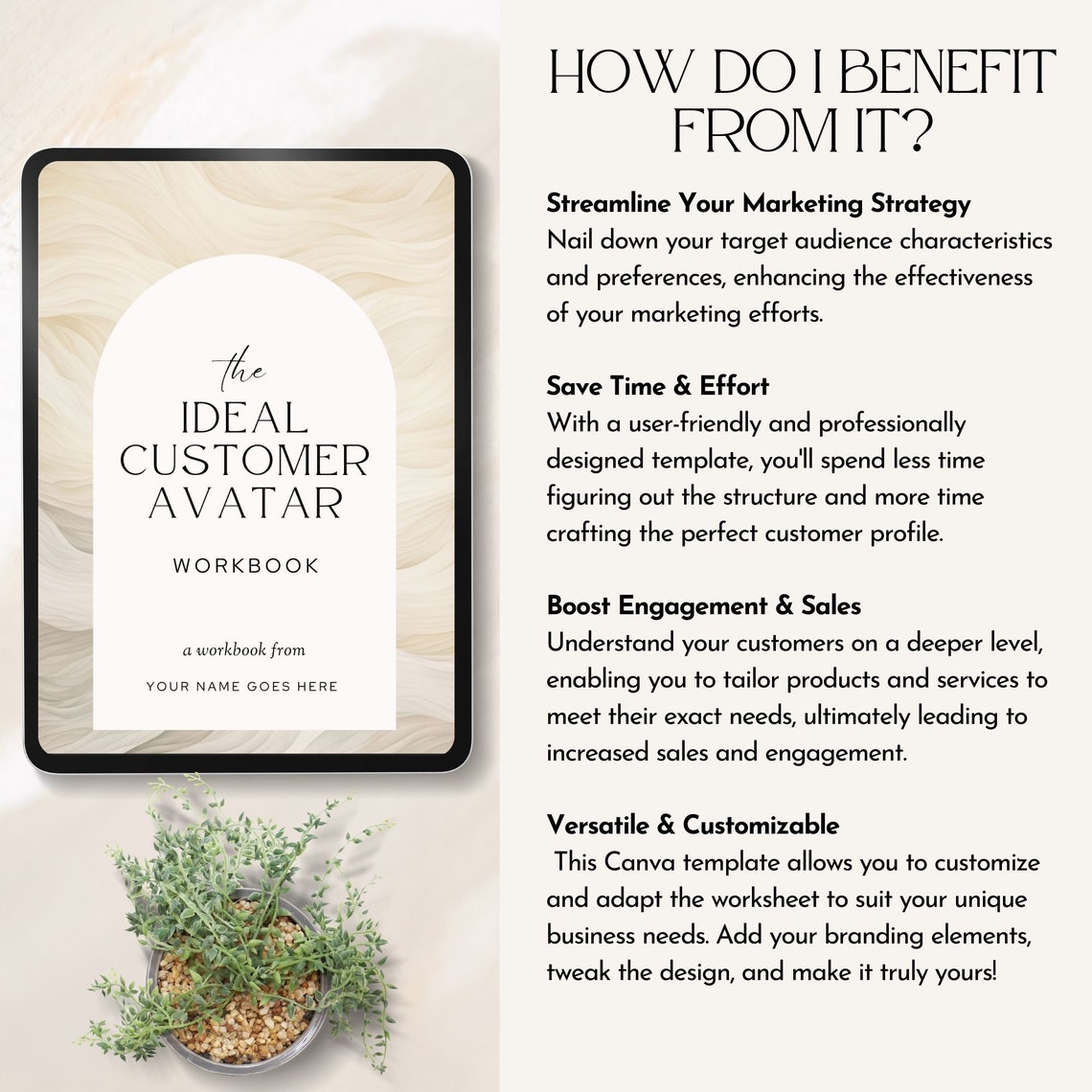 Ideal Customer Avatar Worksheet Canva Template Target Market Audience ...