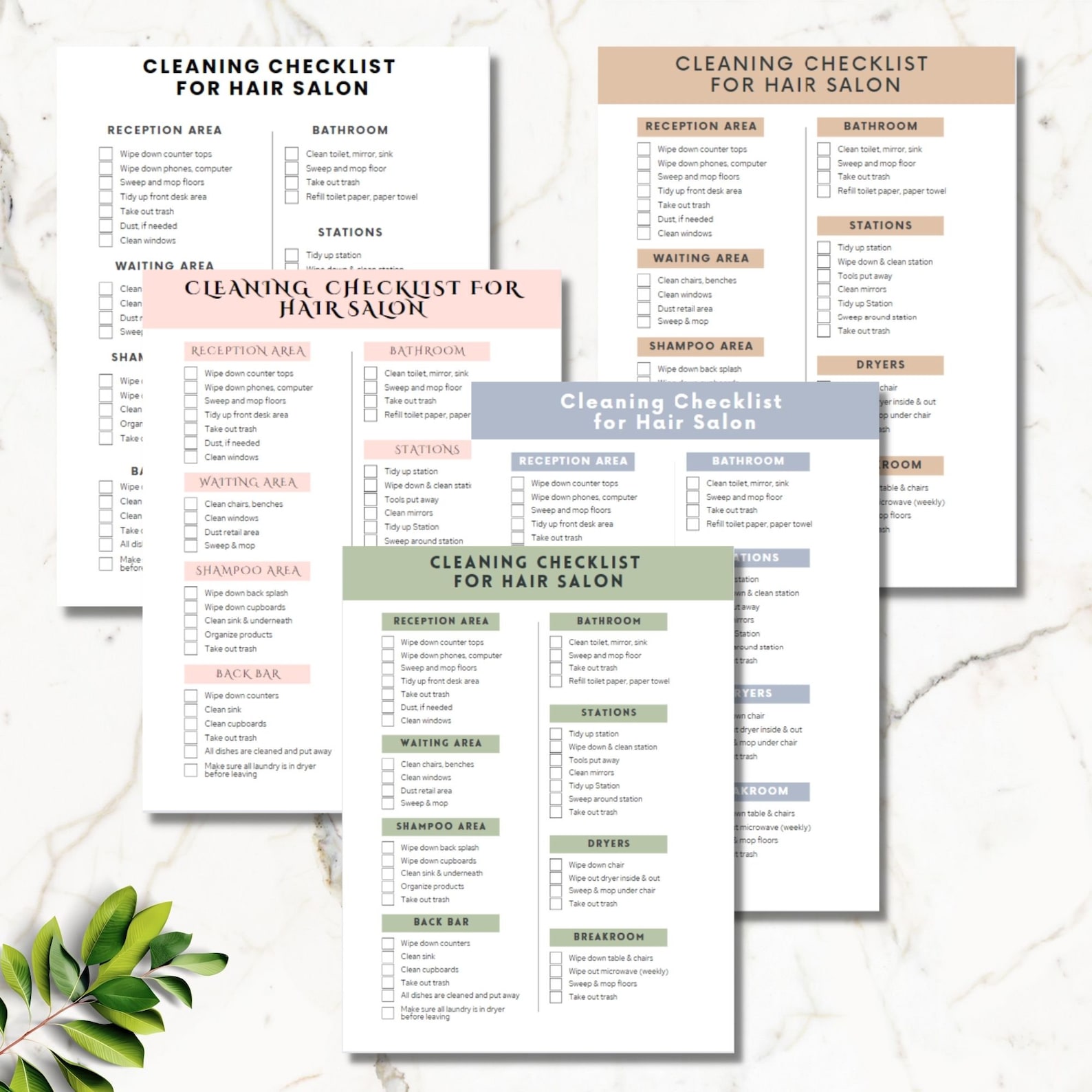 Cleaning Checklist Hair Salon Cleaning Schedule Janitorial Cleaning ...