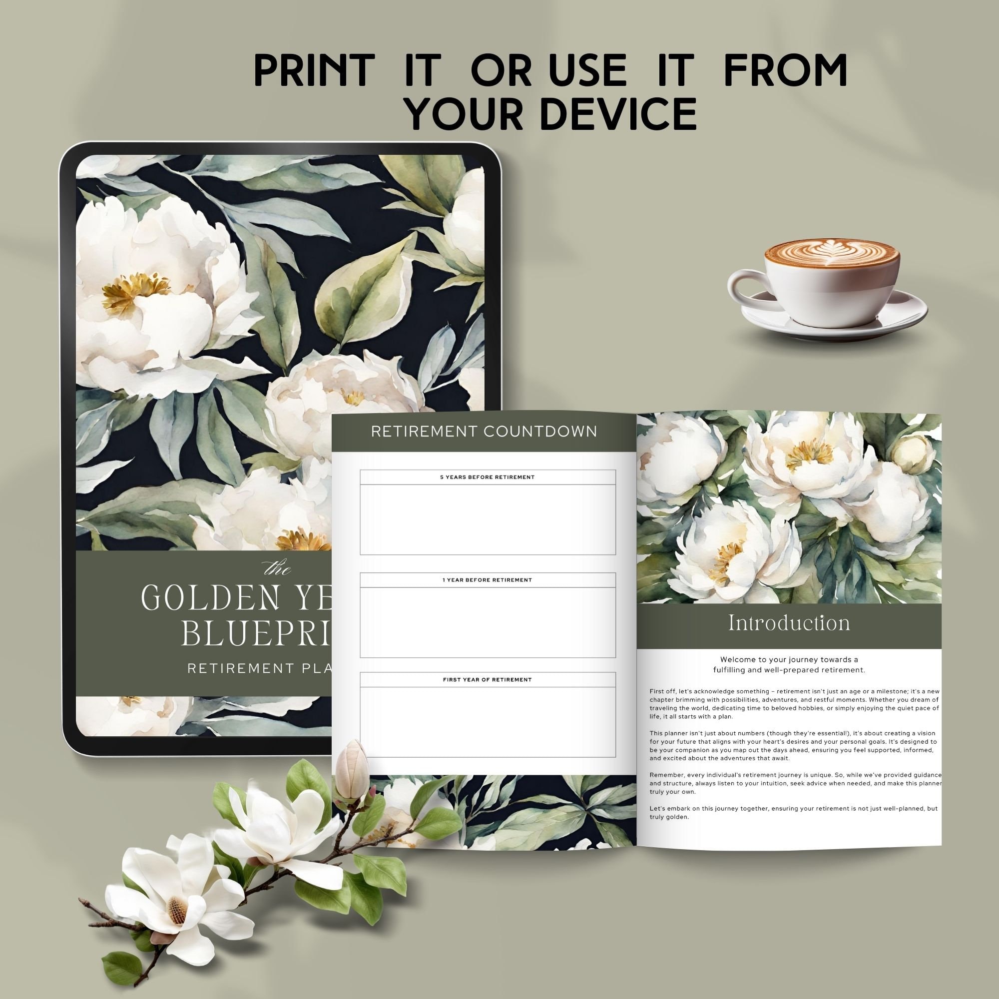 Retirement Planner Template Printable Retirement Guide Savings Income ...