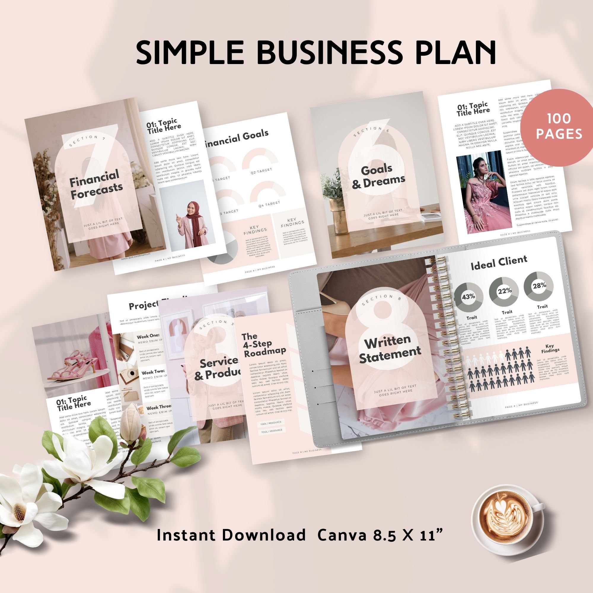 Simple Business Plan Template Business Pitch Deck Template Business ...