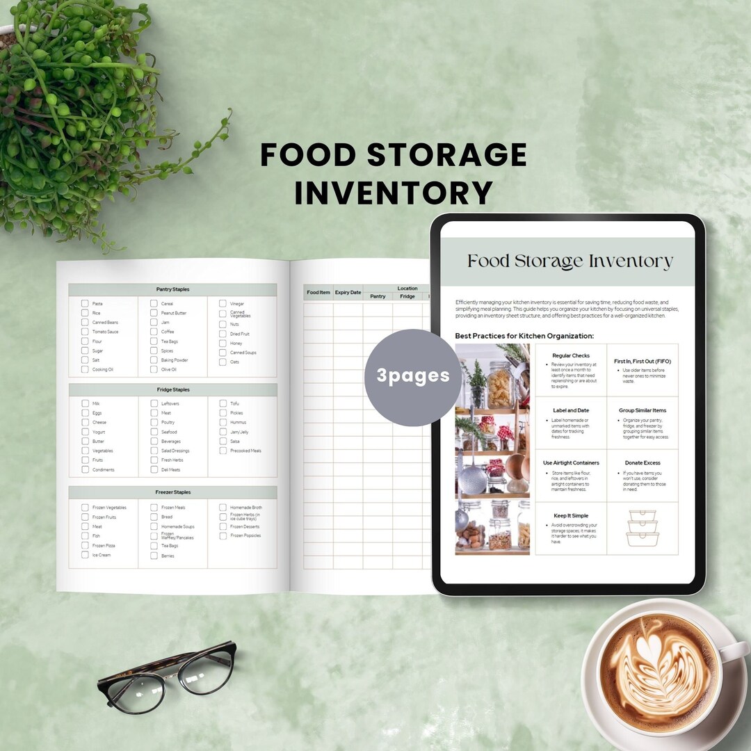 Food Storage Inventory List Pantry Planning Freezer Frozen Food Tracker ...
