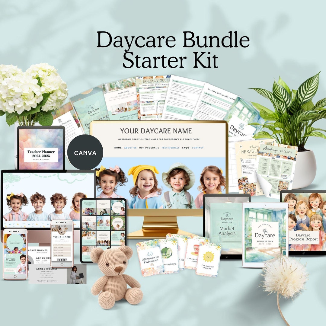 Daycare Bundle Starter Kit Childcare Business Templates Nursery Planner ...