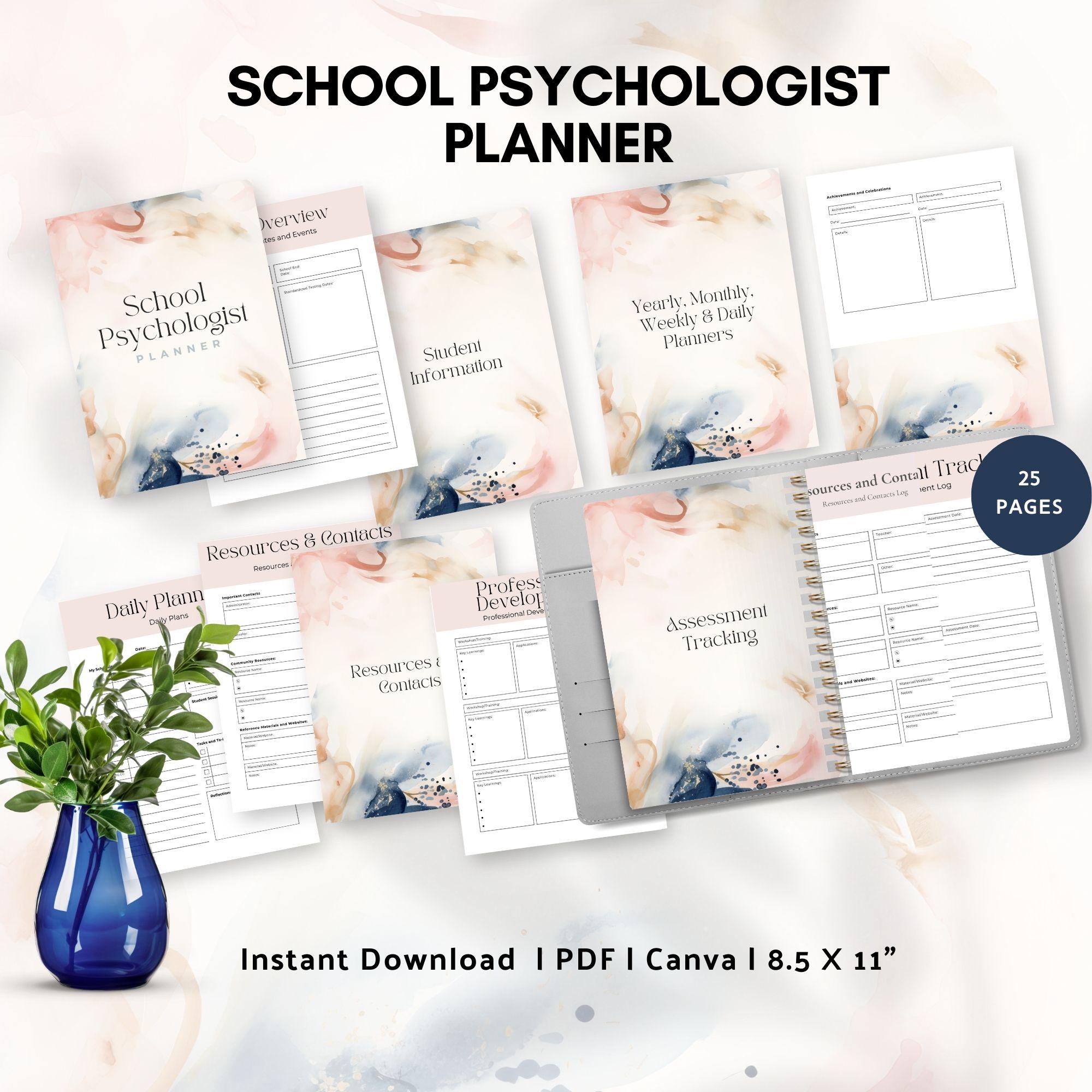 School Psychologist Digital Planner School Counselor Journal Therapy ...
