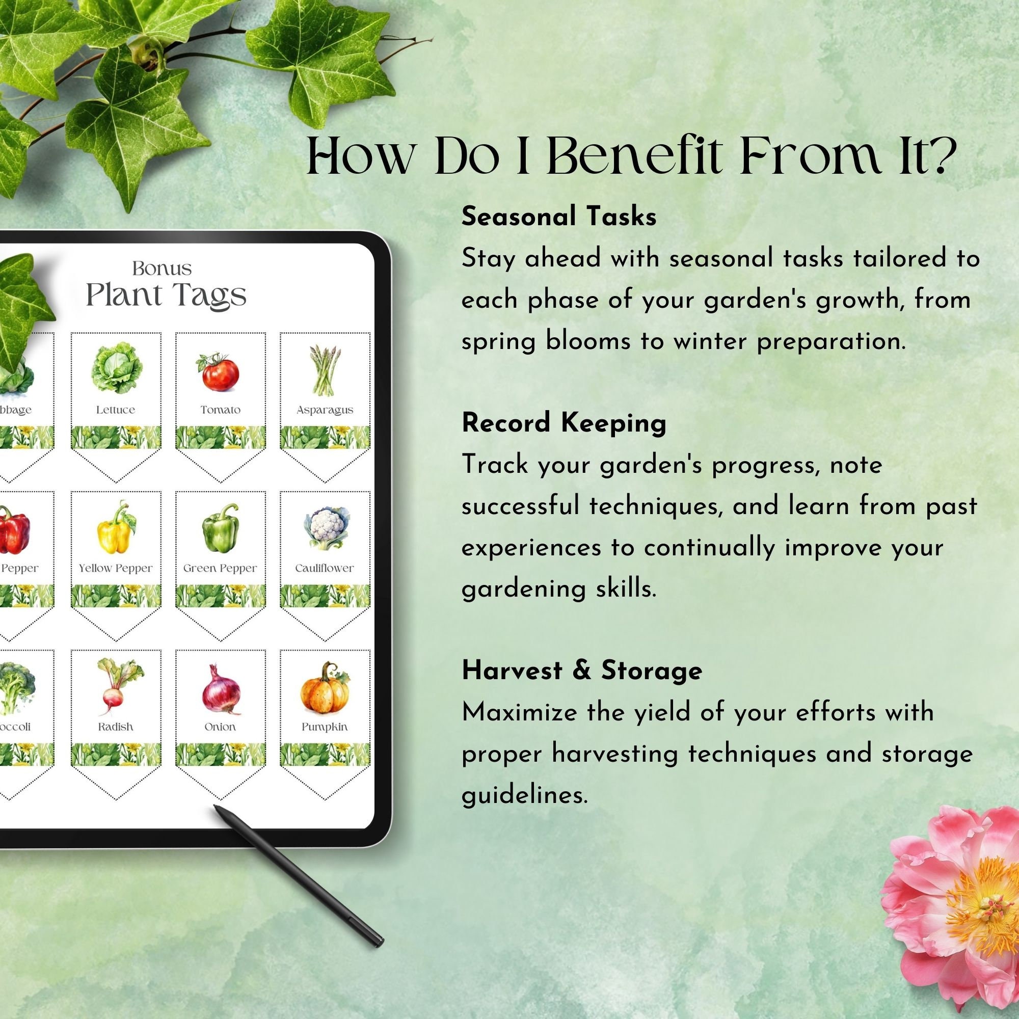 Gardening Checklist Planner Plant Profile Log Book Garden Houseplant ...