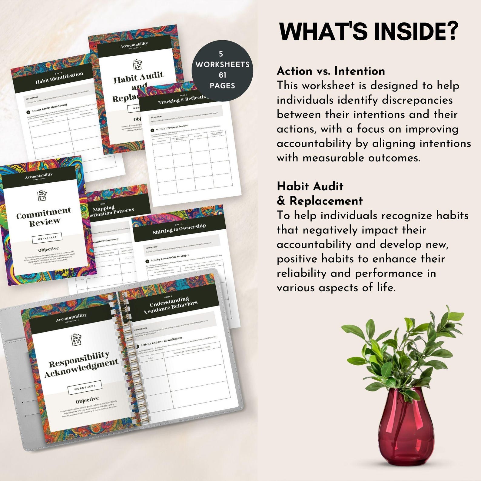 Accountability Worksheet Therapy Self Help Couples Therapy Tool ...
