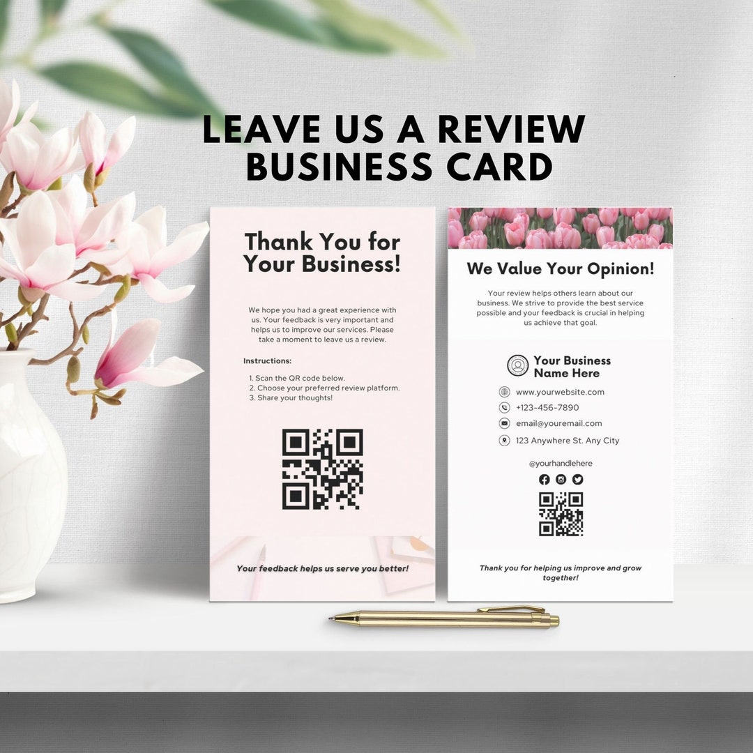Leave Us a Review Business Card Leave Us a Review Google and Facebook ...