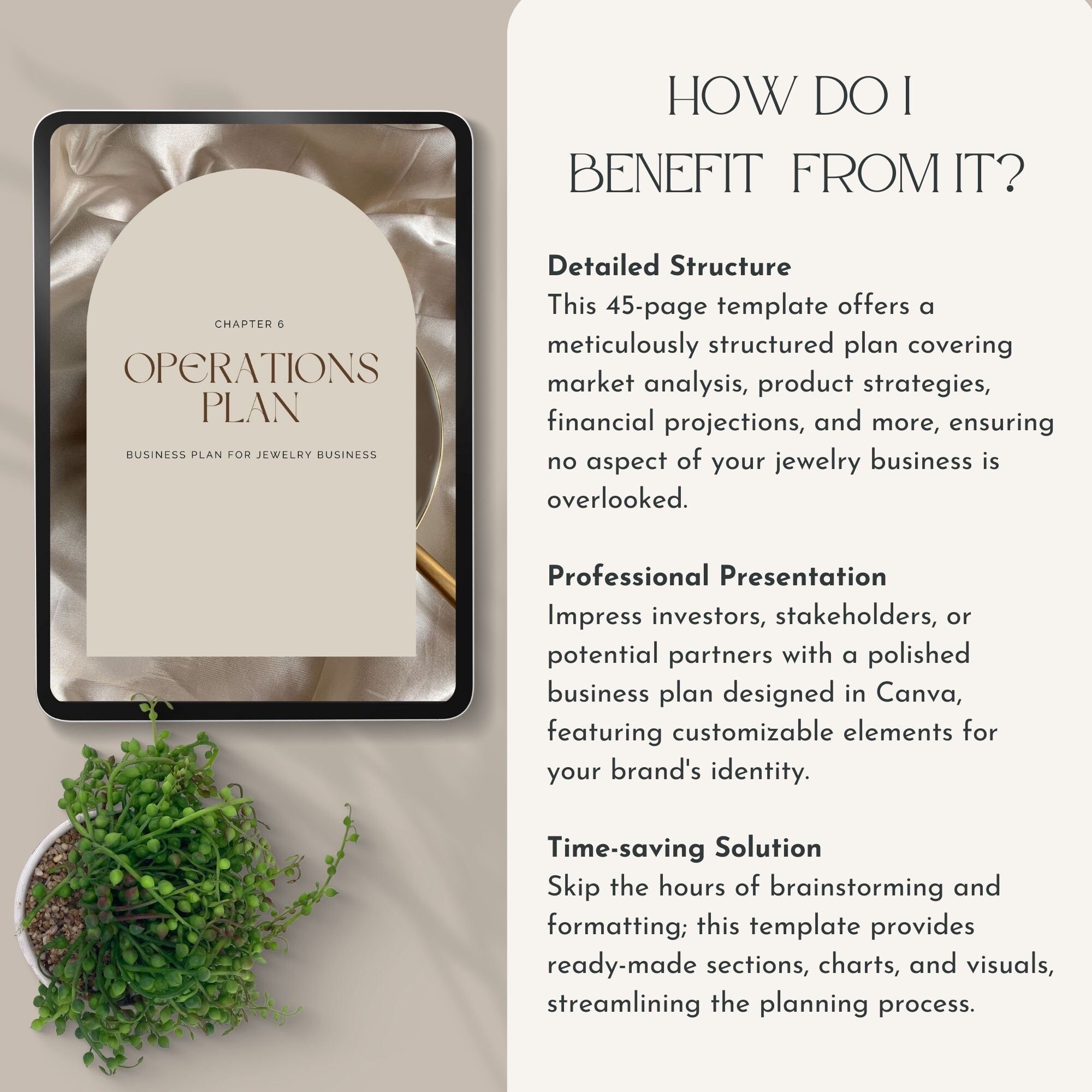 Jewelry Business Plan Template Canva Jewellery Small Business Planner ...