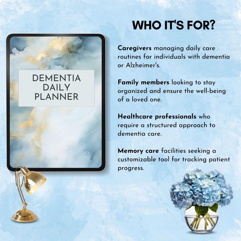 Dementia Planner Dementia Daily Routine Plan for Dementia Care Giver ...