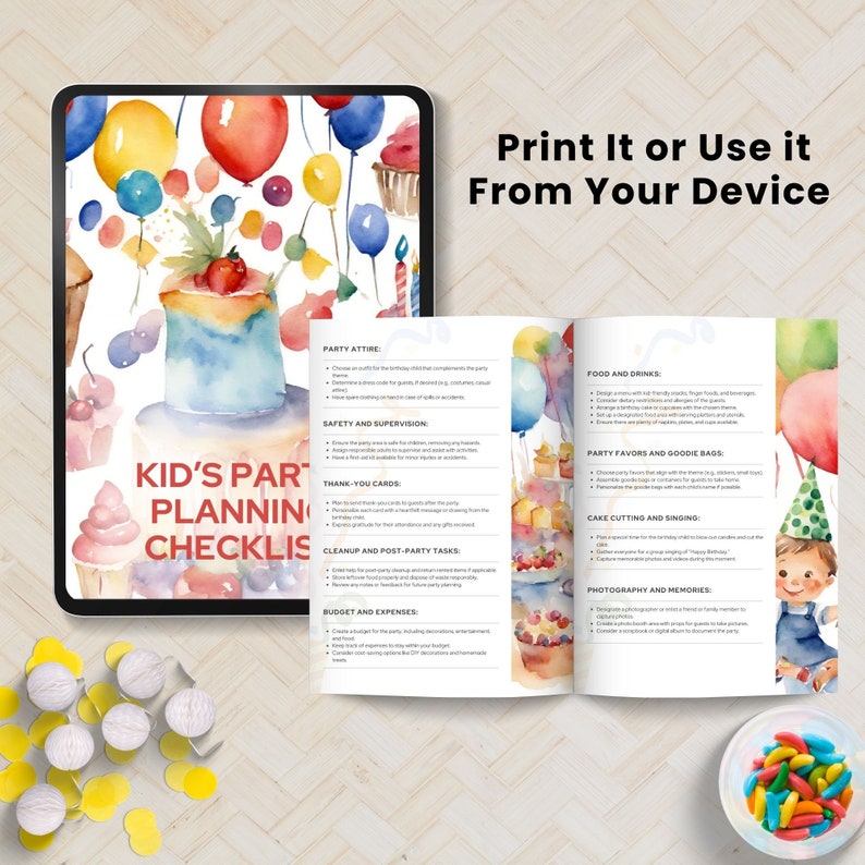 Birthday Party Checklist Kids Event Planner Printable Template Event ...