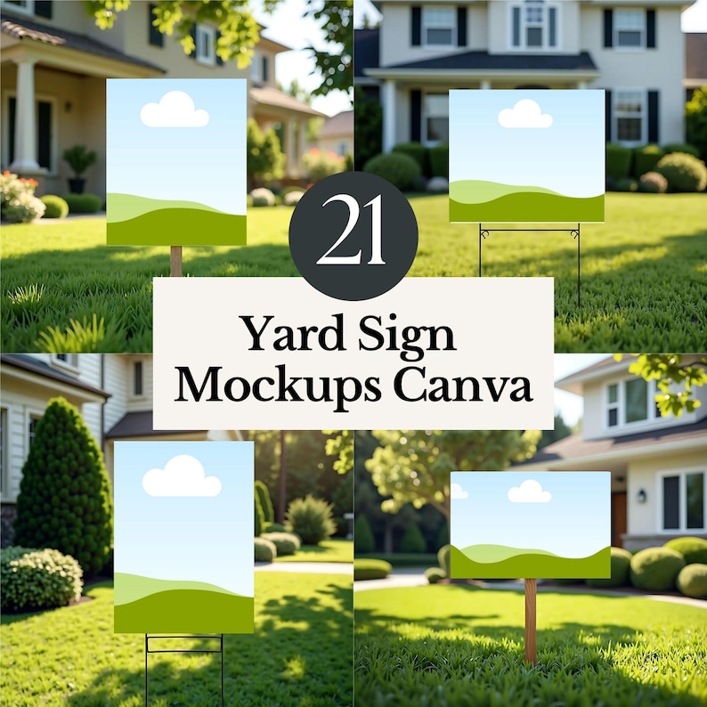Yard Sign Mockup Canva Template Yard Flag Garden Banner Editable Easy ...