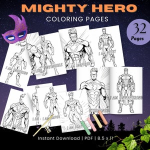 Heroes Coloring Pages Hero Coloring Sheet for Kid Coloring Book Comic ...