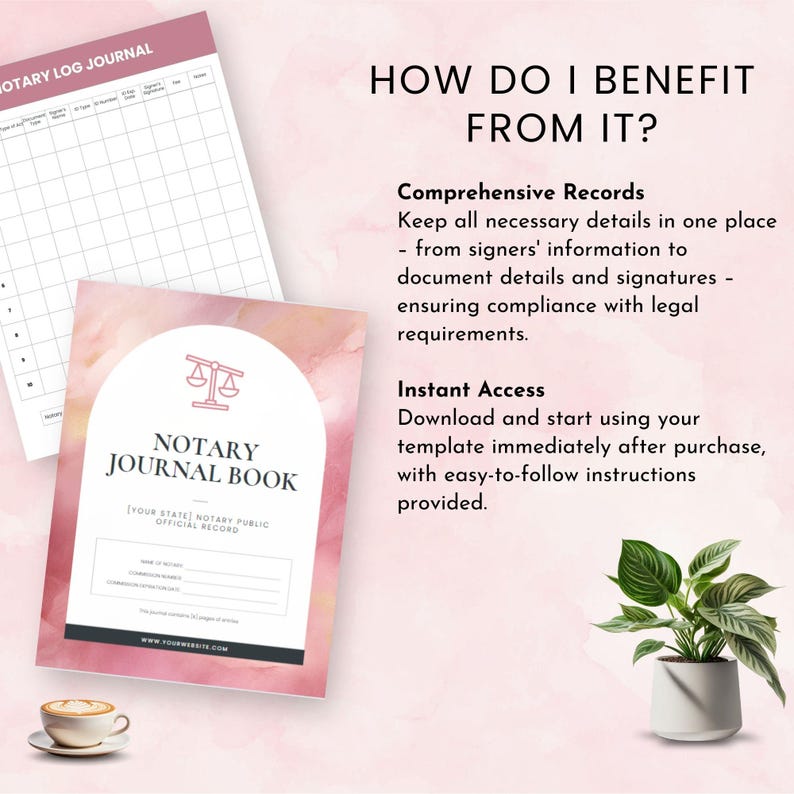 Notary Journal Book Printable Notary Journal Pages Notary Journal ...