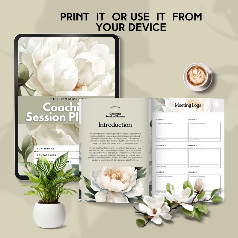 Coaching Session Planner Template Canva Client Session Note Toolkit ...