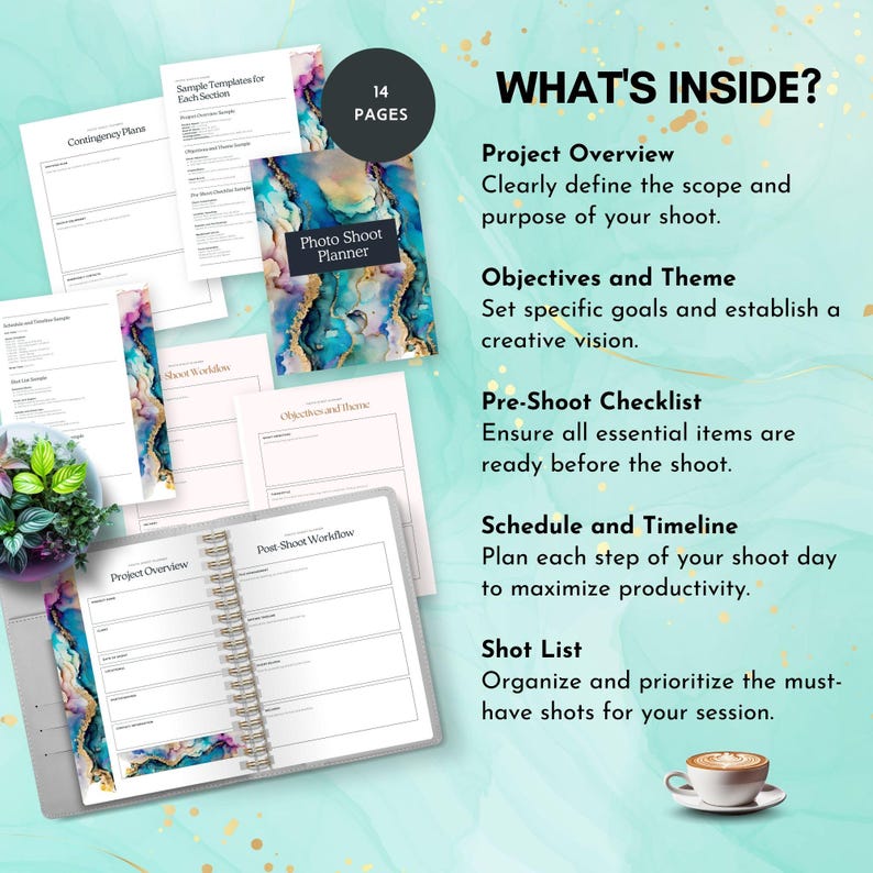 Photoshoot Planner Printable Styled Wedding Photo Shoot Organizer Brand ...
