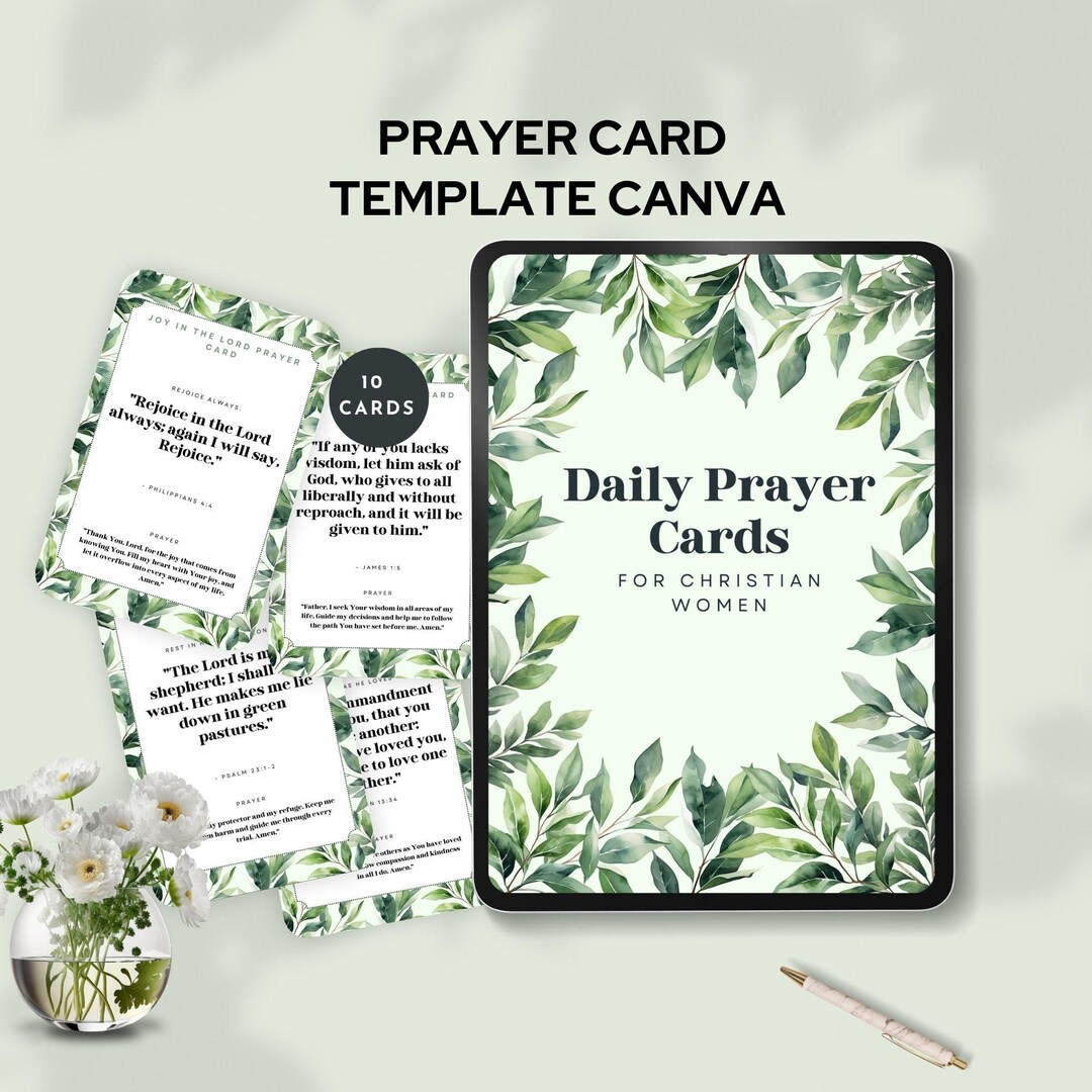 Prayer Card Women Christian Printables Daily Prayer Card Affirmation ...
