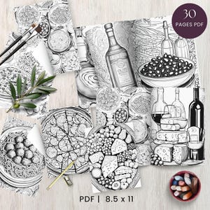 Italian Food Coloring Pages Cute Food Picnic Coloring Book Healthy Food ...