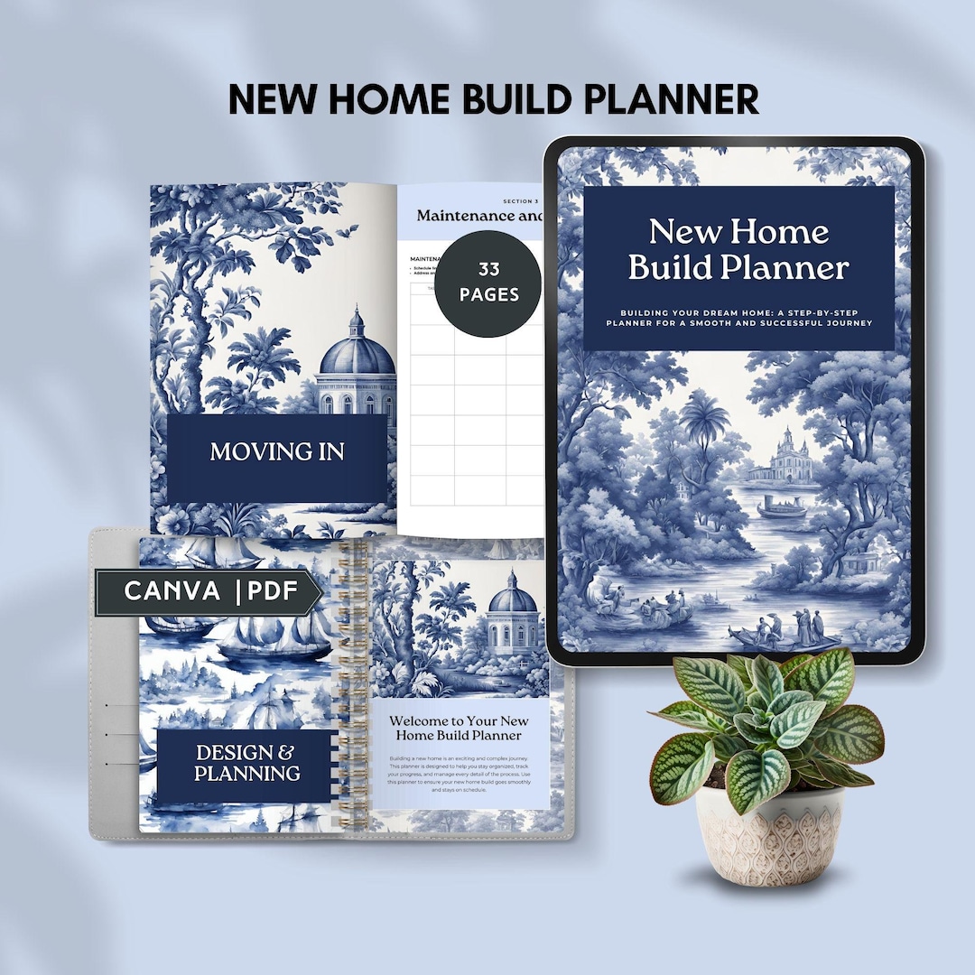 New Home Build Planner Custom Home Building Planner Template House ...