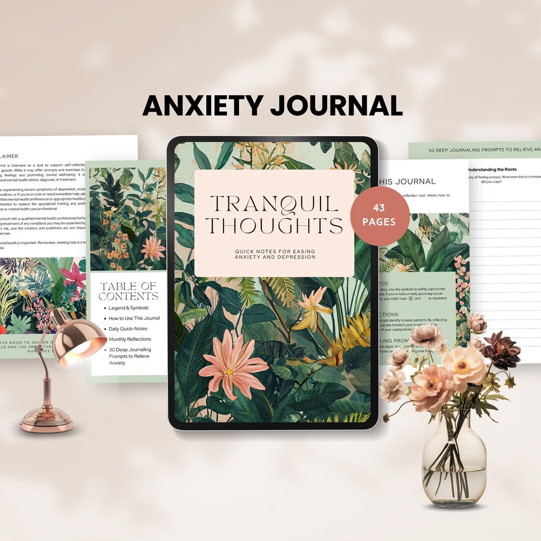 Journalling Prompts for Anxiety Relief Journal Adhd Mindfulness Tracker ...