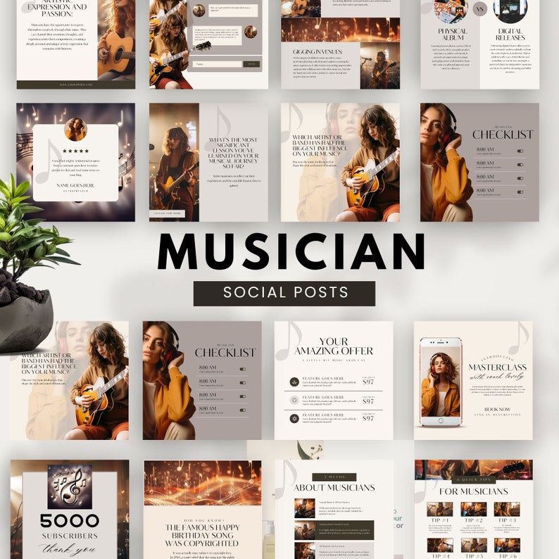 Musician Social Media Template Band Instagram Singer Social Media Music ...