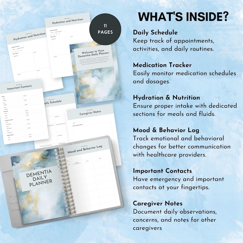 Dementia Planner Dementia Daily Routine Plan for Dementia Care Giver ...
