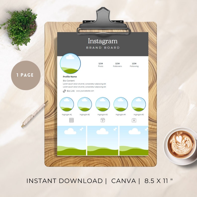 Instagram Brand Identity Canva Template Ig Brand Kit Social Media