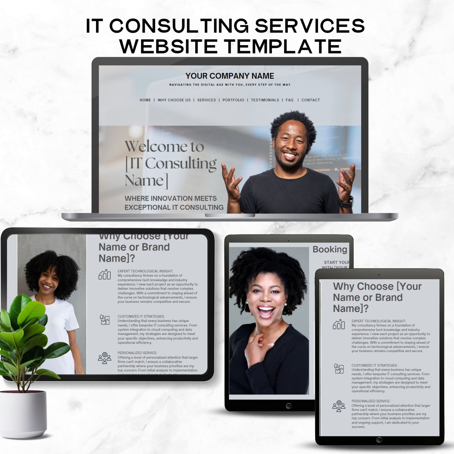 IT Consulting Services Website Template Canva IT Service Professional Business Sales Page ...