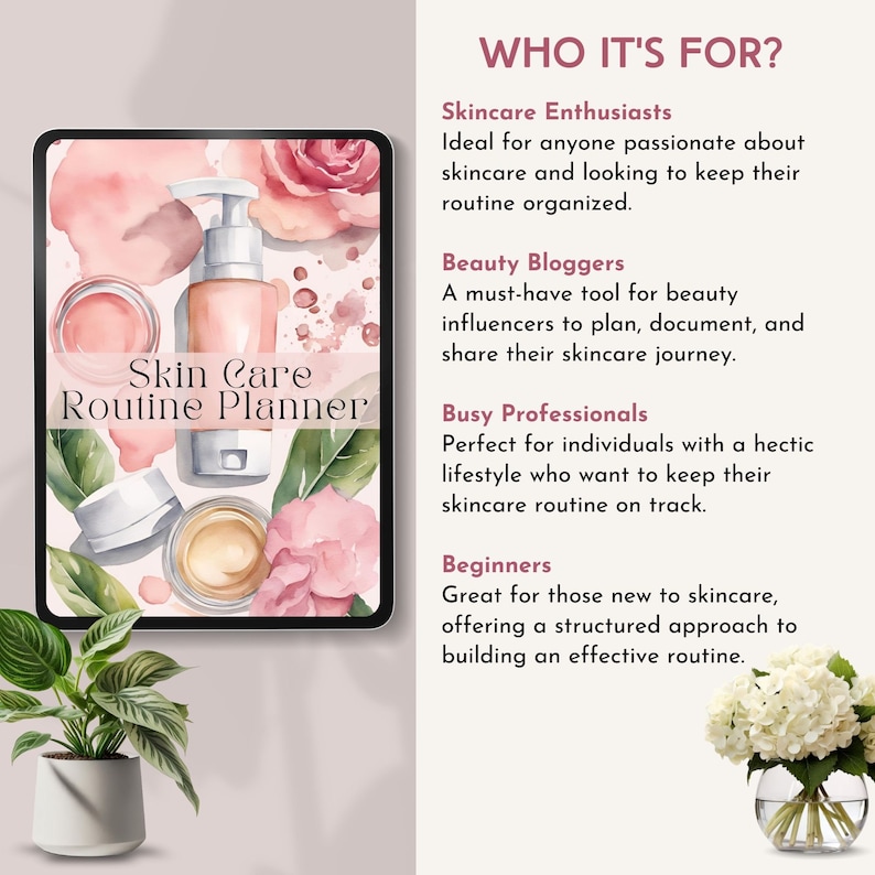 Skin Care Routine Printable Form Template Beauty Regimen Planner Daily ...