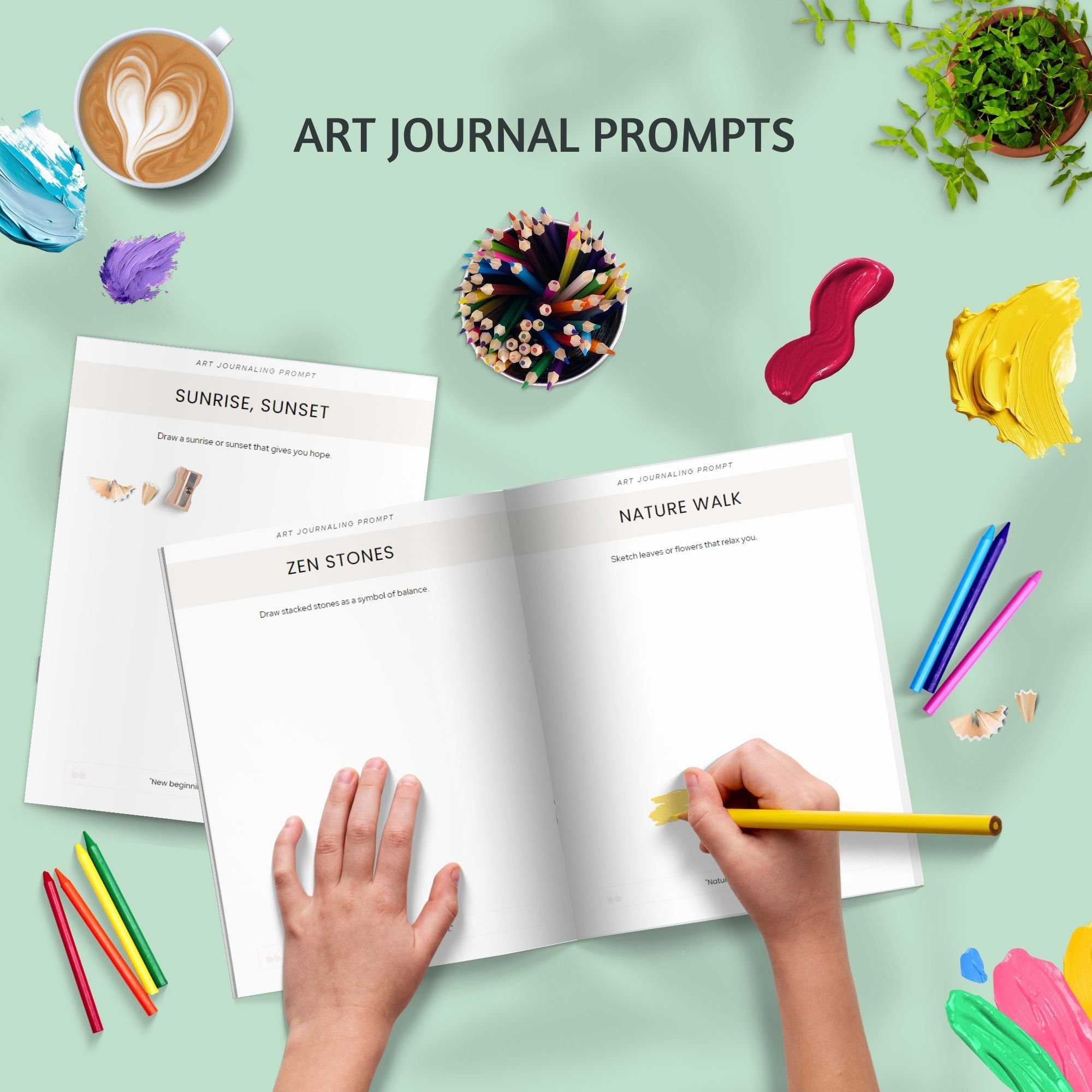 Art Therapy Journal Prompts for Mental Health Anxiety Relief - Etsy