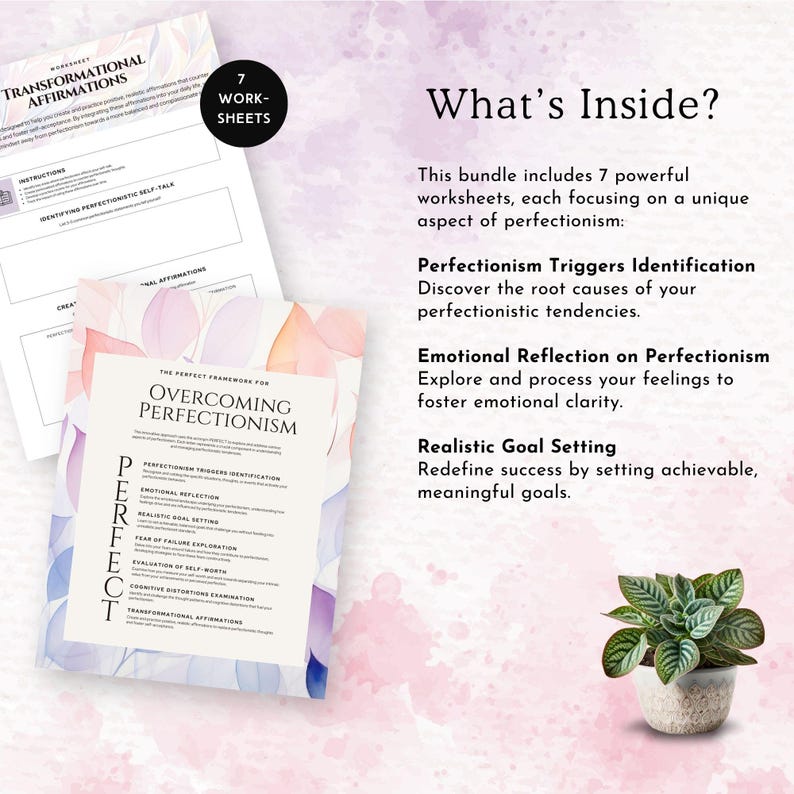 Therapy Worksheets for Perfectionism Template Fear of Failure Exercise ...