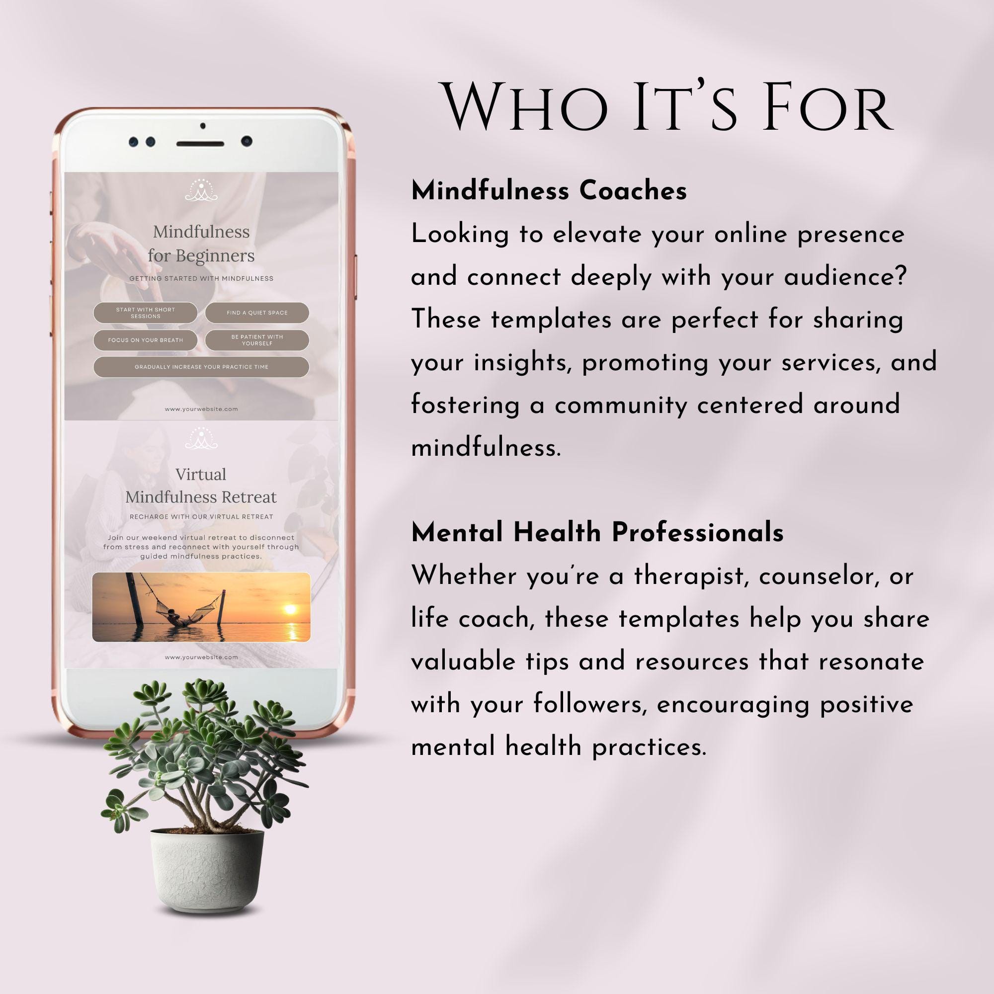 Mindfulness Coach Instagram Template Mindful Coach Social Bundle ...