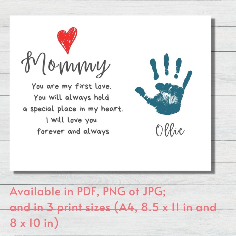 Mom Handprint Art Handprint Poem for Mom Mother's Day Poem Baby Toddler ...