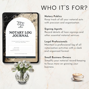 Printable Notary Journal Template Notary Public Journal Pages Notary ...