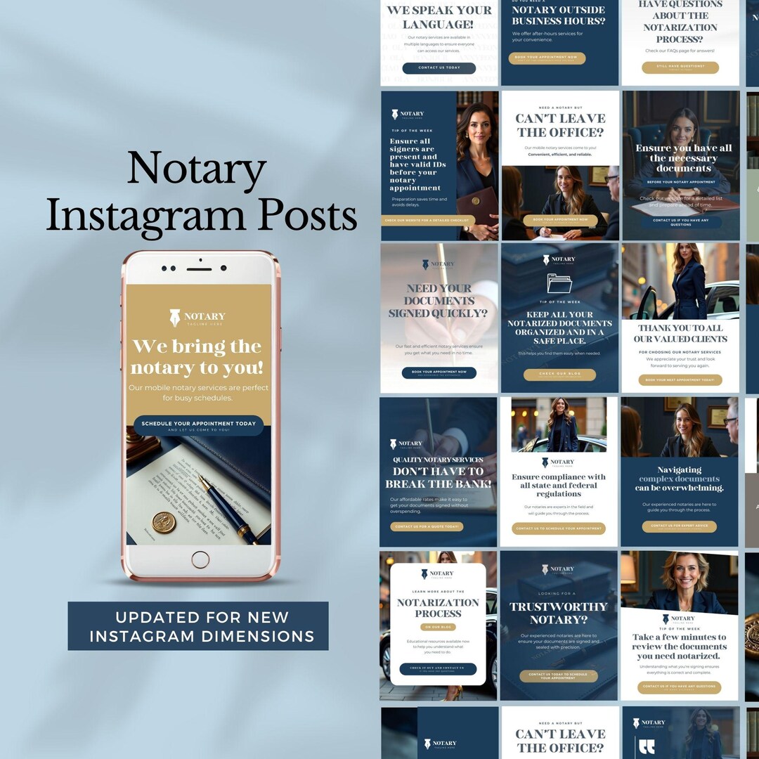 Notary Instagram Post Template Loan Signing Agent Social Media ...