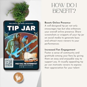 Tip Jar for Musician Music Band Tip Jar Qr Code Sign Accepted ...
