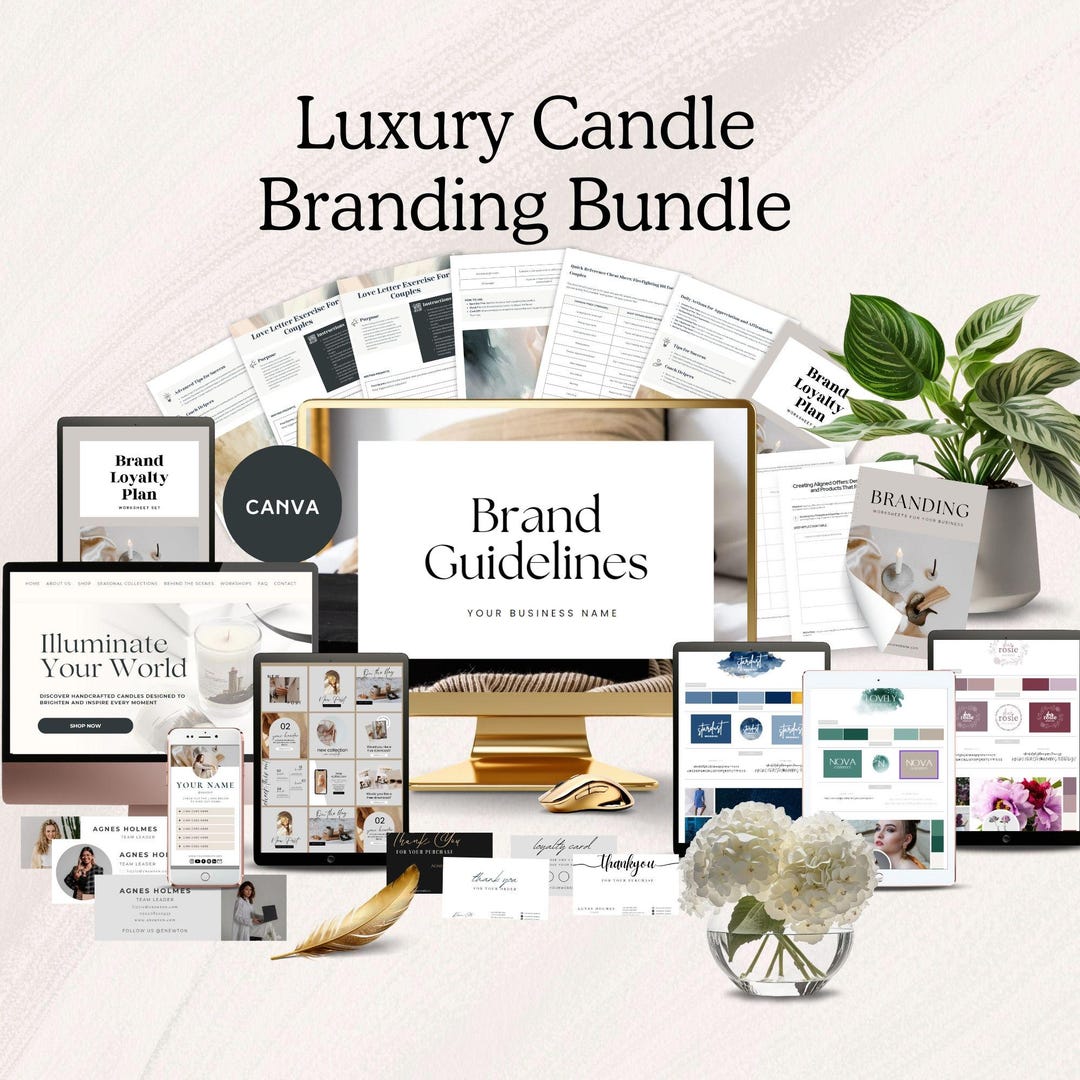 Luxury Candle Branding Bundle Package Templates Candle Diy Branding Kit ...