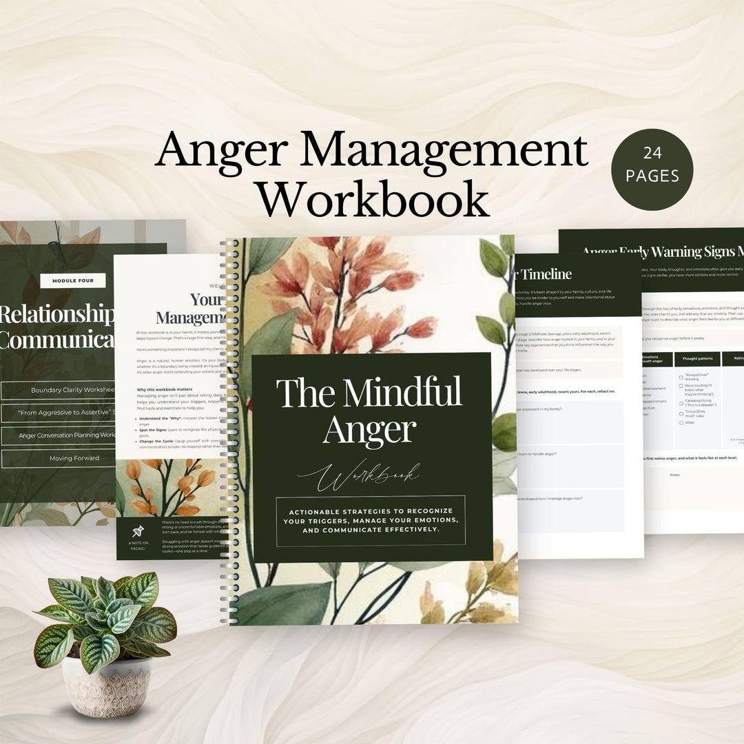 Anger Management Workbook Adults Emotional Regulation Tool Coping With ...