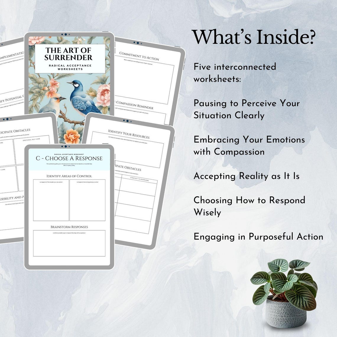 Radical Acceptance Worksheet DBT Coping Skills Emotional Regulation ...